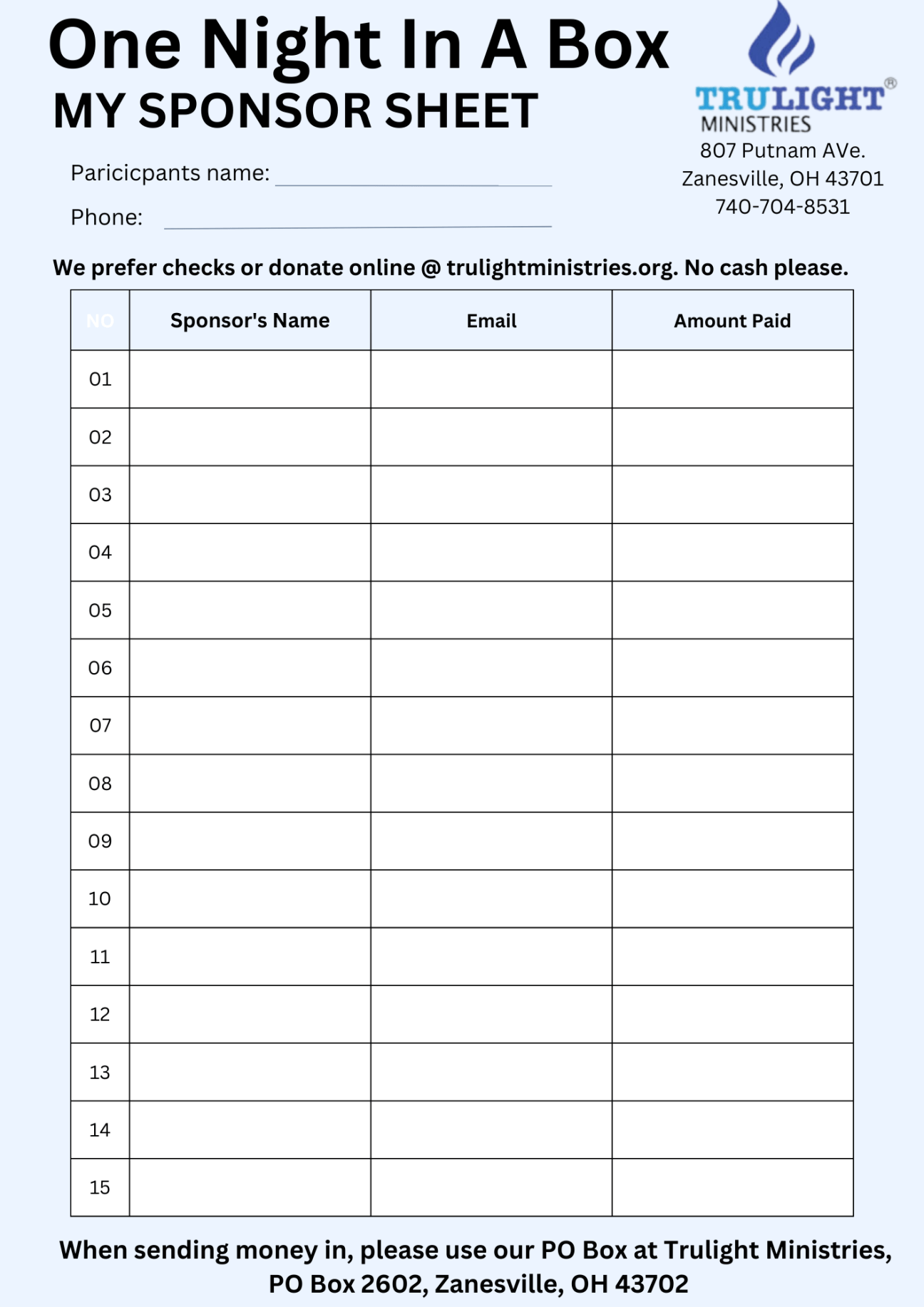 One Night In A Box – Trulight Ministries